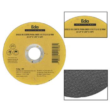 Disco De Corte P/ Inox 115x1,0x22mm Esmerilhadeira - EDA - Disco de ...