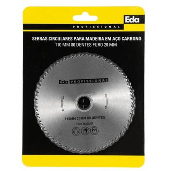 Disco de Corte Para Madeira Com 110mm 80 Dentes Furo 20mm - Eda - Disco ...