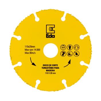 Disco De Corte Tungstênio 110 Mm P/ Madeira Serra Mármore - EDA - Disco ...