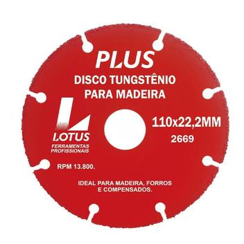 Disco De Tungstênio Para Corte De Madeira 110X22,2Mm 100/10 - Lotus ...