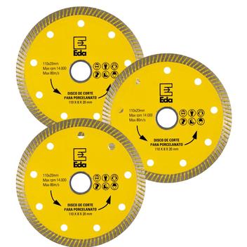 Disco Diamantado Turbo Porcelanato Extra Fino110mm 3 Peças - Eda ...