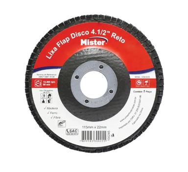 Disco Mister Lixa Flap 4.1/2" Reto GR 100 - Disco de Lixa / Flap ...