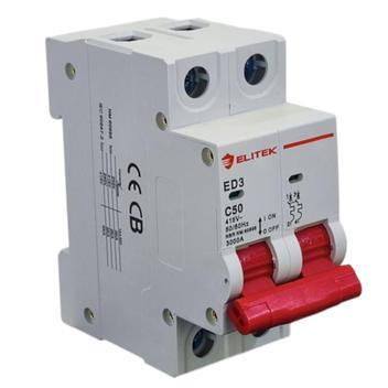 Disjuntor Bipolar Duplo Elitek Amperagem:50A 2 Polos - Disjuntor Din - Magazine Luiza