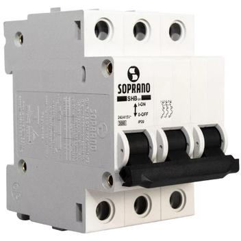Disjuntor Din Soprano Shb3 Gii-C025A - 3 X 25A Curva C 3Ka - Disjuntor Din - Magazine Luiza