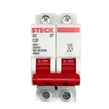 Disjuntor Steck Bipolar Duplo Curva C 10a, 16a, 20a, 25a, 32a, 40a, 50a, 63a - Disjuntor Din ...