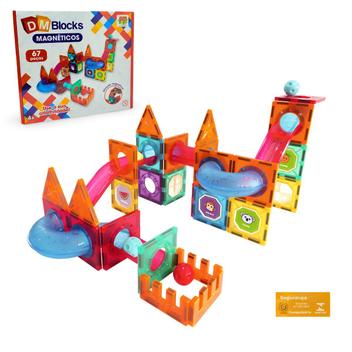 DM Blocks 67 Pecas DM Toys Blocos de Montar Magneticos Jogo de Encaixe ...