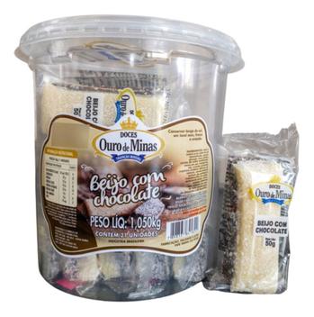 Doce Beijo Com Chocolate Cremoso Ouro De Minas Pote 21 Un - Doces e ...