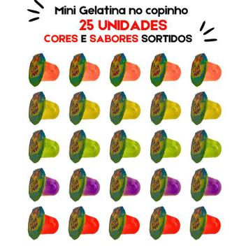 Doce Mini Gelatina Sabores Especiais de Frutas 25 Copinhos - Danilla ...