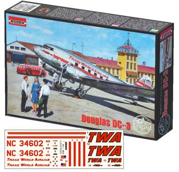Douglas Dc-3 Twa Trans World Airline 1/144 Roden 0309 Dc3 - Kit para ...