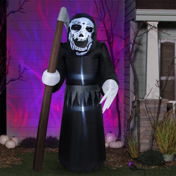 DR.DUDU Grim Reaper Ghost inflável de Halloween de 1,8 m com LED ...