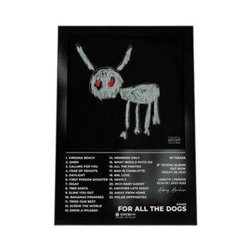 Drake All the Dogs Album Tracklist Hip Hop Rapper Scorpion Impressão Em ...
