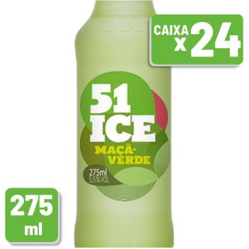 Drink Pronto 51 Ice Maçã Verde Garrafa Vidro 275ml Caixa c/ 24 un 1x24 ...