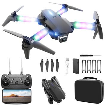 Drone BEZGAR Mini com câmera 1080P HD dobrável FPV LED preto - Drone ...
