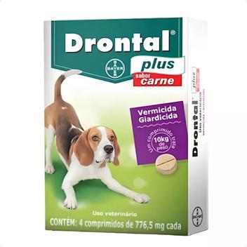 Drontal Plus 10kg com 4 Comprimidos Sabor Carne Vermífugo para Cães ...