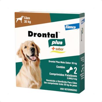 Drontal Plus Cães 35Kg Elanco - 2 Comprimidos - Vermífugo Pet ...