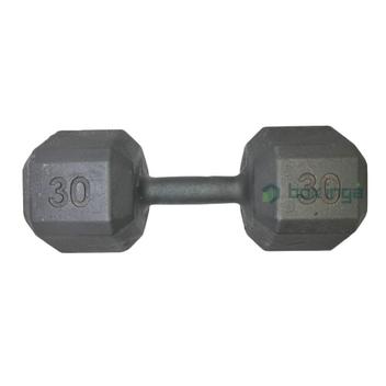 Dumbell Sextado de Ferro Fundido Pintado - 30 Kg - BOX INGÁ - Halteres ...