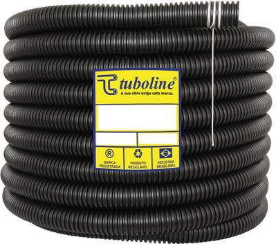 Duto Corrugado Preto TUBOLINE Com Guia Poliester DN25 3/4 x 50m ...