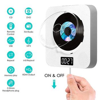 DVD portátil / CD Player de montagem na parede CD Music Player com Rem ...