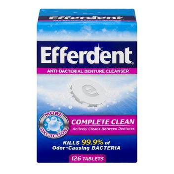 Efferdent Anti-Bacterial Denture Cleanser, Comprimidos - 126 E ...