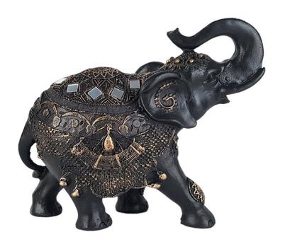 Elefante da Sorte Grande Preto com manto Dourado - Hp Decor - Adorno ...