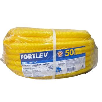 Eletroduto Conduíte Corrugado Anti Chamas Amarelo 3/4 50m Fortlev ...