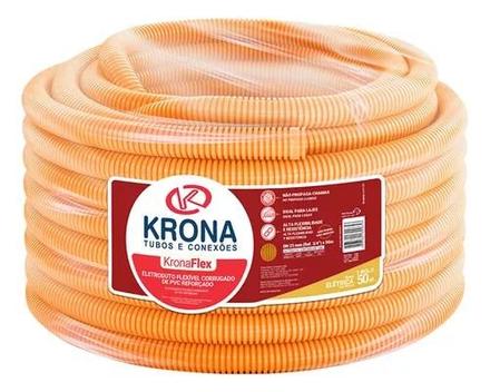Eletroduto Corrugado PVC 20mm X 50Mt Reforçado Laranja- Krona ...