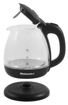 Elite Gourmet Chaleira Elétrica 1L de Vidro com Base Sem Fio e LED Azul ...
