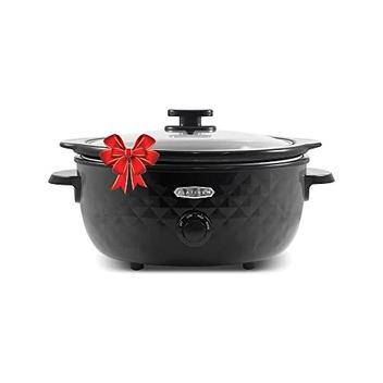 Elite Gourmet MST-1234B 6 Quart Diamond Pattern Slow Cooker, Removível ...