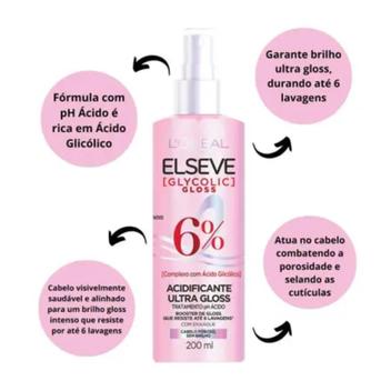 Elseve Acidificante Glicólico Ultra Gloss 200 ML - Gloss e Brilho ...