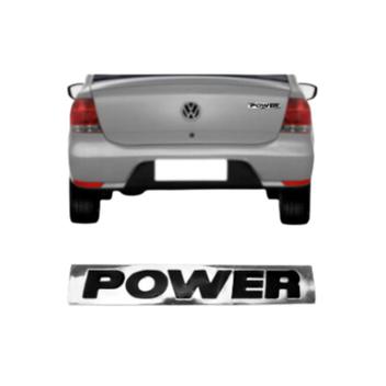 Emblema Letreiro Power Plaqueta Cromado com Preto Gol G5 2009 a 2012 ...