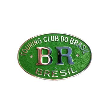 Emblema Placa Touring Club Br Metal Cromado Verde Fosco - Kk Emblemas ...