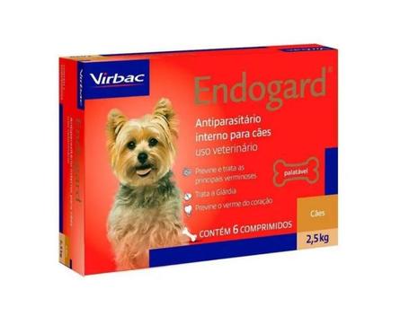 Endogard 2,5Kg C/ 6 Comprimidos - Virbac - Vermífugo Pet - Magazine Luiza