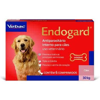 Endogard Vermífugo para Cães até 30 kg com 6 Comprimidos Virbac ...
