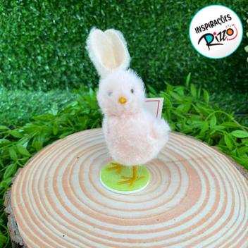 Enfeite Decorativo de Páscoa - Pintinho Rosa com Orelha de Coelho ...
