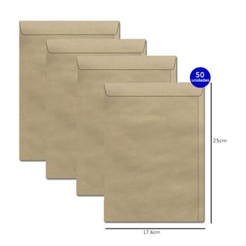 Envelope Saco Kraft Scrity 80g 176x250mm C/50 - REAL - Envelope ...