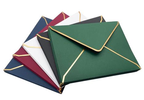 Envelopes LYHLYA A7, convite de luxo com borda dourada, pacote com 50 ...