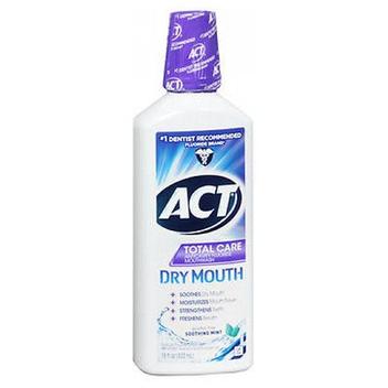 Enxaguante bucal seco Act Total Care com hortelã 18 oz da Act (pacote ...