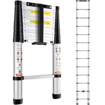 Escada telescópica VEVOR 12,5 pés de alumínio com capacidade de 170 kg ...