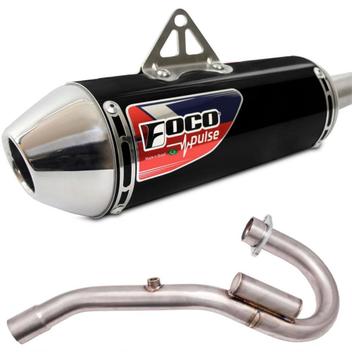 Escapamento Curva + Ponteira Foco Pulse Sahara 300 - Foco Racing - Ponteira de Escapamento para ...