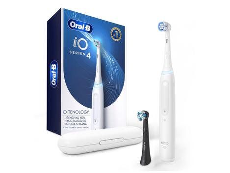 Escova de Dente Elétrica Recarregável Oral-B - Series 4 iO com Estojo e ...