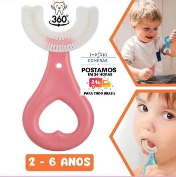 Escova de dente macia em forma de U 360 graus para crianças, bebê ...
