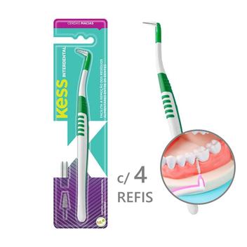 Escova Interdental Cônica para Aparelho e Próteses com 4 Refis Cerdas ...