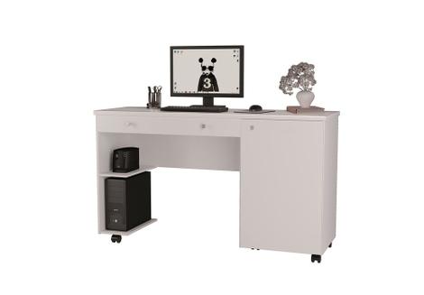 Escrivaninha Ariel Luxo 2 gavetas, 1 porta, prateleira para CPU e ...