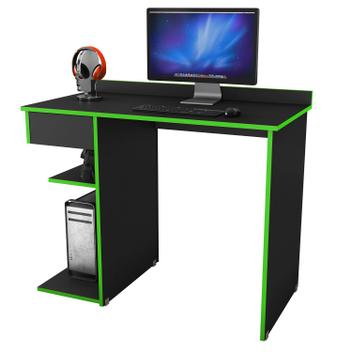 Escrivaninha Gamer Mesa com Gaveta e Prateleira ABX 95x82cm - Mobidick ...