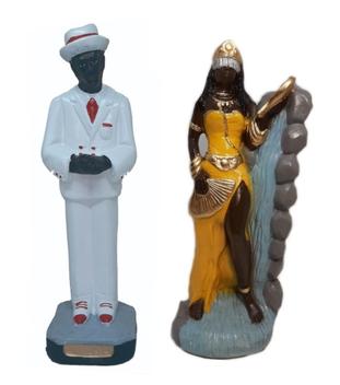 Escultura Estatueta Estátua Imagem Altar Congá Gesso 22cm Orixá Oxum E ...