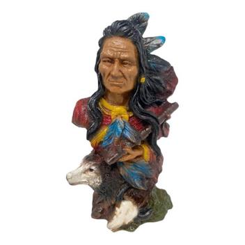 Escultura Índio Xamã Lobo Guerreiro Apache 21 Cm Em Resina - Meta ...