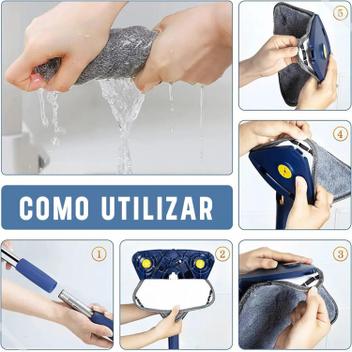 Esfregão Mope Limpeza Giratório Vassoura Cabeça Rotativa 360 - Yepp ...