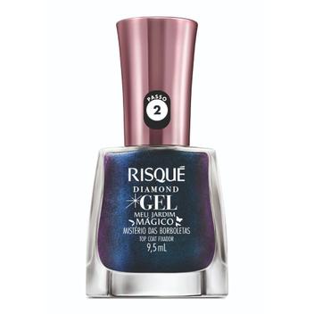 Esmalte Risque Diamond Gel Mistério das Borboletas Top Coat Fixador 9 ...