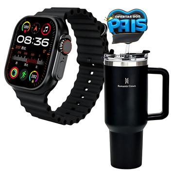 Especial Pais Smartwatch Série 9 Ultra + Caneca Térmica inox + 2 ...