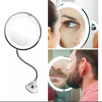 Espelho maquiagem aumento led banheiro box zoom 10x antiembacante mesa parede iluminado - Tempo ...